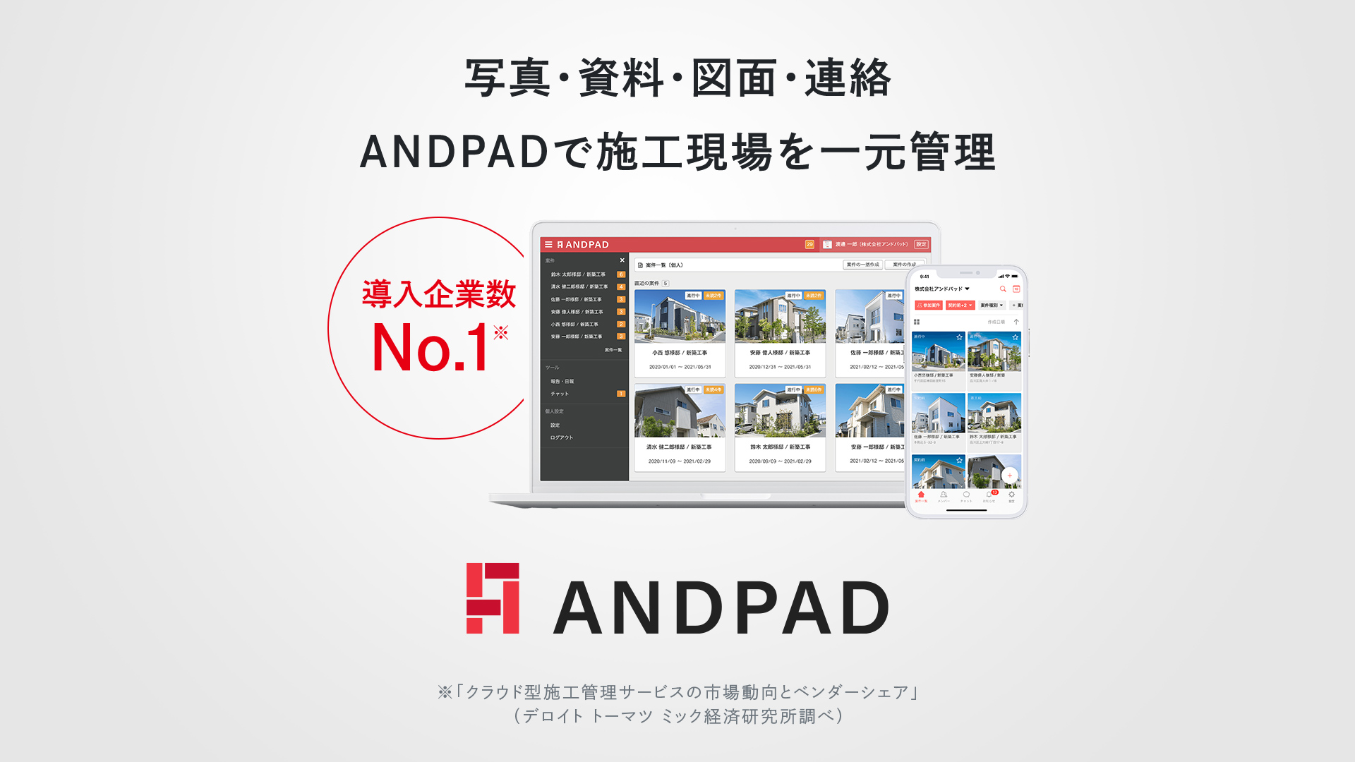 ANDPADで施工現場を一元管理｜シェアNo.1施工管理アプリ「ANDPAD」